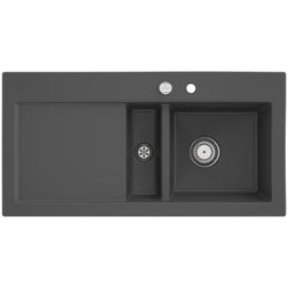 Villeroy & Boch Villeroy & Boch Subway 60 Einbausp&uuml;le 671202i4 rechts, mit Ablaufgarnitur und Exzenterbet&auml;tigung, 1000 x 510 mm, Graphite