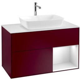 Villeroy & Boch Villeroy und Boch Finion Waschtischunterschrank G781MTHB 100cm, Abdeckplatte white matt, Emotion, Regale White matt lacquer, Peony Matt