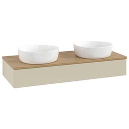Villeroy & Boch Villeroy und Boch Antao Waschtisch-Unterschrank K13011HJ 120x19x50cm, Waschbeckenplattenfarbe honey oak, silk grey matt lacquer