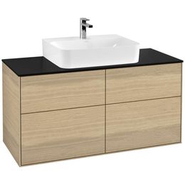 Villeroy & Boch Villeroy und Boch Finion Waschtischunterschrank G13200PC 120x60,3cm, Emotion, Abdeckplatte black matt, Oak Veneer