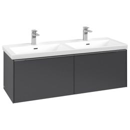 Villeroy & Boch Villeroy und Boch Subway 3.0 Waschtisch-Unterschrank C56700VR 127,2x42,9x47,8cm, ohne LED/Griff Aluminium gl&auml;nzend, graphite