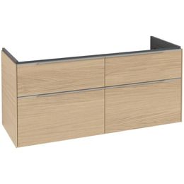 Villeroy & Boch Villeroy und Boch Subway 3.0 Waschtisch-Unterschrank C602L0VJ 127,2x57,6x47,8cm, mit LED/Griff Aluminium gl&auml;nzend, nordic oak