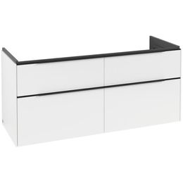 Villeroy & Boch Villeroy und Boch Subway 3.0 Waschtisch-Unterschrank C602L1VF 127,2x57,6x47,8cm, mit LED/Griff Volcano black, pure white