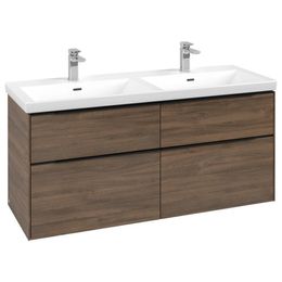 Villeroy & Boch Villeroy und Boch Subway 3.0 Waschtisch-Unterschrank C56801VH 127,2x56,6x47,8cm, ohne LED/Griff Volcano black, arizona oak