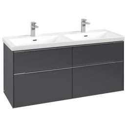 Villeroy & Boch Villeroy und Boch Subway 3.0 Waschtisch-Unterschrank C56800VR 127,2x56,6x47,8cm, ohne LED/Griff Aluminium gl&auml;nzend, graphite