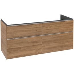 Villeroy & Boch Villeroy und Boch Subway 3.0 Waschtisch-Unterschrank C568L0RH 127,2x56,6x47,8cm, mit LED/Griff Aluminium gl&auml;nzend, kansas oak
