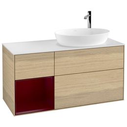 Villeroy & Boch Villeroy und Boch Finion Waschtischunterschrank F921HBPC 120cm, Abdeckplatte white matt, Regale Peony matt lacquer, Oak Veneer