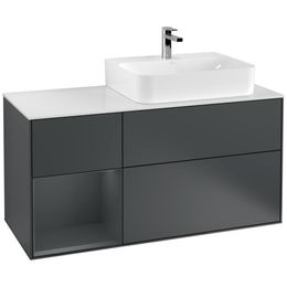 Villeroy & Boch Villeroy und Boch Finion Waschtischunterschrank G141HGHG 120cm, Abdeckplatte white matt, Emotion, Regal links Midnight Blue Matt Lacquer, Midnight Blue Matt Lacquer