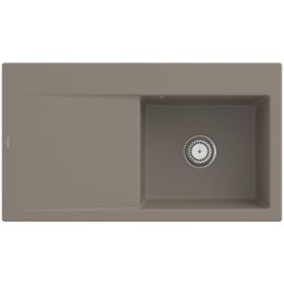 Villeroy & Boch Villeroy und Boch Subway Style 50 Einbausp&uuml;le 335101TR Becken rechts, Ablaufgarnitur mit Handbet&auml;tigung, 900 x 510 mm, Timber