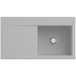 Villeroy & Boch Villeroy und Boch Subway Style 50 Einbausp&uuml;le 335101SM Becken rechts, Ablaufgarnitur mit Handbet&auml;tigung, 900 x 510 mm, Steam