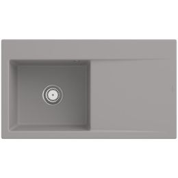Villeroy & Boch Villeroy und Boch Subway Style 50 Einbausp&uuml;le 335201KD links, mit Ablaufgarnitur, 900 x 510 mm, Handbet&auml;tigung, fossil CeramicPlus