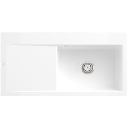 Villeroy & Boch Villeroy und Boch Subway Style 60 Einbausp&uuml;le 336101KG Becken rechts, Ablaufgarnitur mit Handbet&auml;tigung, 1000 x 510 mm, Snow White