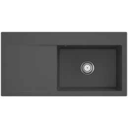 Villeroy & Boch Villeroy und Boch Subway Style 60 Einbausp&uuml;le 336101i4 Becken rechts, Ablaufgarnitur mit Handbet&auml;tigung, 1000 x 510 mm, Graphit