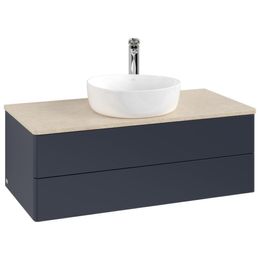 Villeroy & Boch Villeroy und Boch Antao Waschtisch-Unterschrank K20053HG 100x36x50cm, Hahnloch, Waschbeckenplattenfarbe botticino, midnight blue matt lacquer