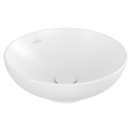 Villeroy & Boch Villeroy und Boch Loop & friends Aufsatz-Waschtisch 4A4600RW d= 42cm, ohne Hahnlochbank, mit &Uuml;berlauf, Stone White C-plus