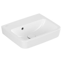 Villeroy & Boch Villeroy und Boch O.novo Einbau-/Aufsatz Handwaschbecken 43444JR1 45x37cm, eckig, mit Hahnloch, ohne &Uuml;berlauf, wei&szlig; C-plus