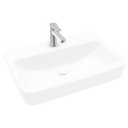 Villeroy & Boch Villeroy und Boch O.novo Waschtisch 4A4166R1 65 x 46 cm, 1 Hahnloch, eckig, ohne &Uuml;berlauf, wei&szlig; C-plus