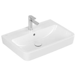 Villeroy & Boch Villeroy und Boch O.novo Waschtisch 4A4165R1 65 x 46 cm, 1 Hahnloch, eckig, mit &Uuml;berlauf, wei&szlig; C-plus