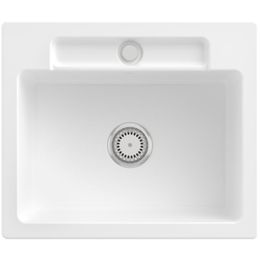 Villeroy & Boch Villeroy und Boch Siluet Sp&uuml;le 334601RW mit Ablaufgarnitur und Handbet&auml;tigung, Stone White