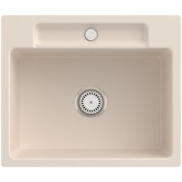 Villeroy & Boch Villeroy und Boch Siluet Fl&auml;chenb&uuml;ndige Sp&uuml;le 33461FFU mit Ablaufgarnitur und Handbet&auml;tigung, Ivory