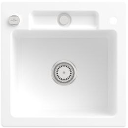 Villeroy & Boch Villeroy und Boch Siluet Sp&uuml;le 334502RW mit Ablaufgarnitur und Exzenterbet&auml;tigung, Stone White
