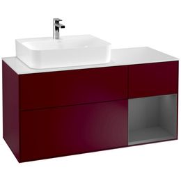Villeroy & Boch Villeroy und Boch Finion Waschtischunterschrank G151GKHB 120cm, Abdeckplatte white matt, Emotion, Regal links Anthracite matt, Peony Matt