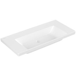 Villeroy & Boch Villeroy und Boch Subway 3.0 Schrank-Waschtisch 4A70A3RW 100x47cm, ohne Hahnloch/ohne &Uuml;berlauf, stone white C-plus
