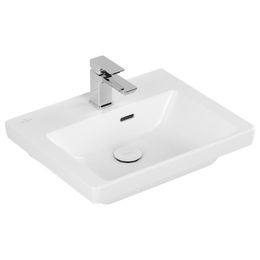 Villeroy & Boch Villeroy und Boch Subway 3.0 Handwaschbecken 4370FFRW 50x40cm, mit Hahnloch/mit &Uuml;berlauf, stone white C-plus
