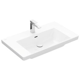 Villeroy & Boch Villeroy und Boch Subway 3.0 M&ouml;bel-Waschtisch 4A7080R1 80x47cm, 1 Hahnloch, mit &Uuml;berlauf, wei&szlig; c-plus
