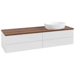 Villeroy & Boch Villeroy und Boch Antao Waschtisch-Unterschrank L27012GF mit Beleuchtung, 160x36x50cm, Waschbeckenplattenfarbe warm walnut, glossy white lacquer