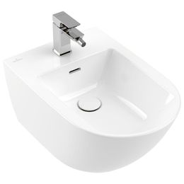 Villeroy & Boch Villeroy und Boch Subway 3.0 Wand-Bidet 447000R1 37,5x56cm, 1 Hahnloch, mit &Uuml;berlauf, wei&szlig; C-plus
