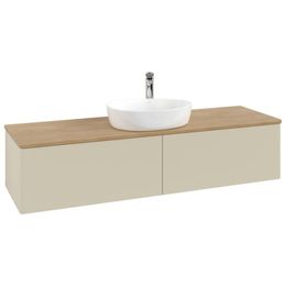 Villeroy & Boch Villeroy und Boch Antao Waschtisch-Unterschrank K36051HJ 160x36x50cm, Hahnlochbohrung, Waschbeckenplattenfarbe honey oak, silk grey matt lacquer