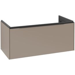 Villeroy & Boch Villeroy und Boch Subway 3.0 Waschtisch-Unterschrank C569L1VM 97,3x42,9x47,8cm, mit LED/Griff Volcano black, taupe