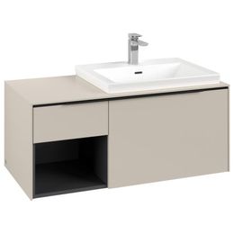 Villeroy & Boch Villeroy und Boch Subway 3.0 Waschtisch-Unterschrank C57101VN 100,1x42,25x51,6cm, ohne LED/Griff Volcano black, cashmere grey