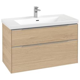 Villeroy & Boch Villeroy und Boch Subway 3.0 Waschtisch-Unterschrank C57000VJ 97,3x57,6x47,8cm, ohne LED/Griff Aluminium gl&auml;nzend, nordic oak