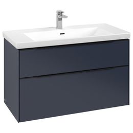 Villeroy & Boch Villeroy und Boch Subway 3.0 Waschtisch-Unterschrank C57001VQ 97,3x57,6x47,8cm, ohne LED/Griff Volcano black, marine blue