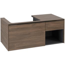 Villeroy & Boch Villeroy und Boch Subway 3.0 Waschtisch-Unterschrank C572L1VH 100,1x42,25x51,6cm, mit LED/Griff Volcano black, arizona oak