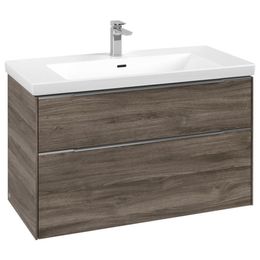 Villeroy & Boch Villeroy und Boch Subway 3.0 Waschtisch-Unterschrank C57000RK 97,3x57,6x47,8cm, ohne LED/Griff Aluminium gl&auml;nzend, stone oak