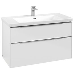 Villeroy & Boch Villeroy und Boch Subway 3.0 Waschtisch-Unterschrank C570L0VE 97,3x57,6x47,8cm, mit LED/Griff Aluminium gl&auml;nzend, brilliant white