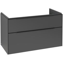 Villeroy & Boch Villeroy und Boch Subway 3.0 Waschtisch-Unterschrank C570L1VR 97,3x57,6x47,8cm, mit LED/Griff Volcano black, graphite