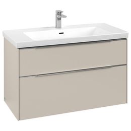 Villeroy & Boch Villeroy und Boch Subway 3.0 Waschtisch-Unterschrank C570L0VN 97,3x57,6x47,8cm, mit LED/Griff Aluminium gl&auml;nzend, cashmere grey