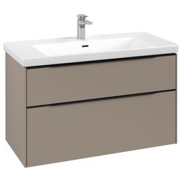 Villeroy & Boch Villeroy und Boch Subway 3.0 Waschtisch-Unterschrank C57001VM 97,3x57,6x47,8cm, ohne LED/Griff Volcano black, taupe
