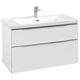Villeroy & Boch Villeroy und Boch Subway 3.0 Waschtisch-Unterschrank C57000VF 97,3x57,6x47,8cm, ohne LED/Griff Aluminium gl&auml;nzend, pure white