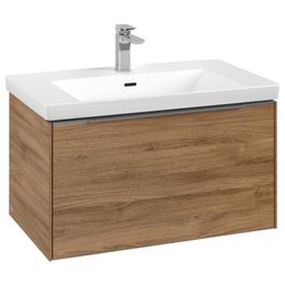 Villeroy & Boch Villeroy und Boch Subway 3.0 Waschtisch-Unterschrank C57300RH 77,2x42,9x47,8cm, ohne LED/Griff Aluminium gl&auml;nzend, kansas oak