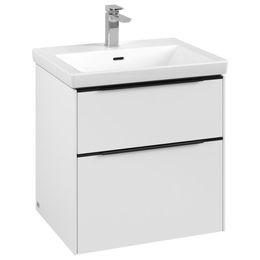 Villeroy & Boch Villeroy und Boch Subway 3.0 Waschtisch-Unterschrank C57801VF 57,2x57,6x47,8cm, ohne LED/Griff Volcano black, pure white