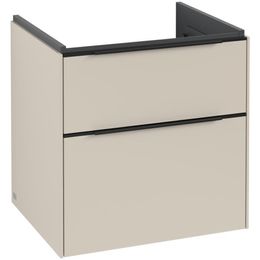 Villeroy & Boch Villeroy und Boch Subway 3.0 Waschtisch-Unterschrank C57801VN 57,2x57,6x47,8cm, ohne LED/Griff Volcano black, cashmere grey