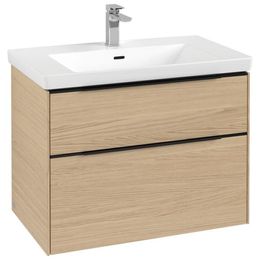 Villeroy & Boch Villeroy und Boch Subway 3.0 Waschtisch-Unterschrank C57401VJ 77,2x57,6x47,8cm, ohne LED/Griff Volcano black, nordic oak