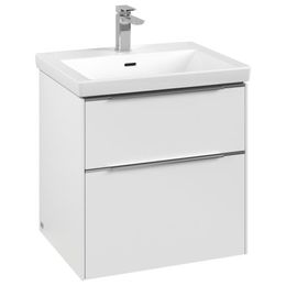 Villeroy & Boch Villeroy und Boch Subway 3.0 Waschtisch-Unterschrank C578L0VF 57,2x57,6x47,8cm, mit LED/Griff Aluminium gl&auml;nzend, pure white
