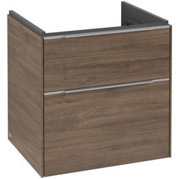 Villeroy & Boch Villeroy und Boch Subway 3.0 Waschtisch-Unterschrank C578L0VH 57,2x57,6x47,8cm, mit LED/Griff Aluminium gl&auml;nzend, arizona oak