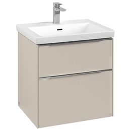 Villeroy & Boch Villeroy und Boch Subway 3.0 Waschtisch-Unterschrank C578L0VN 57,2x57,6x47,8cm, mit LED/Griff Aluminium gl&auml;nzend, cashmere grey